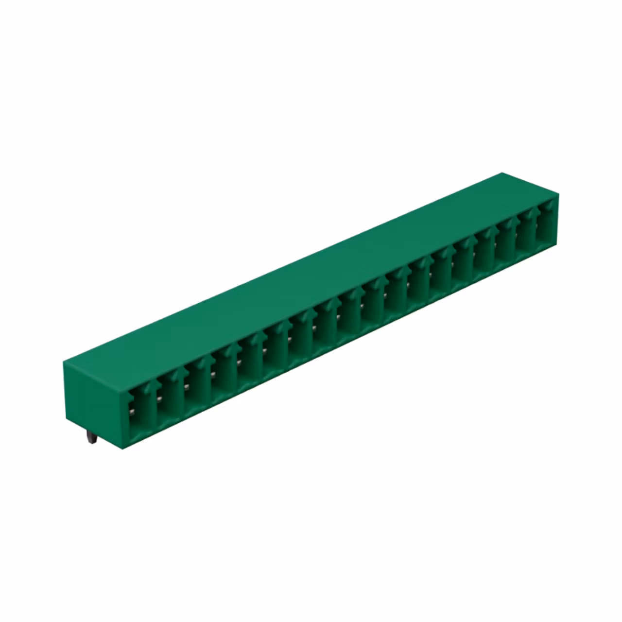 3.81mm Pitch Eurostyle Right-Angle PCB Header, Green Housing, 18 Circuits for sale