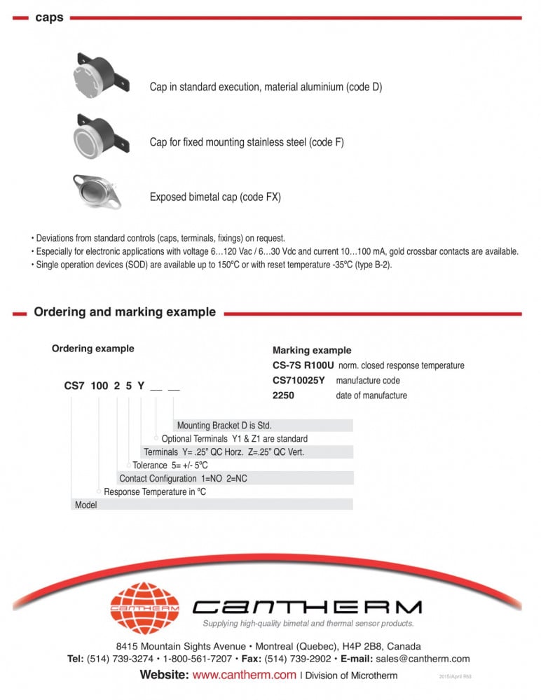 Cantherm cap executions and ordering example