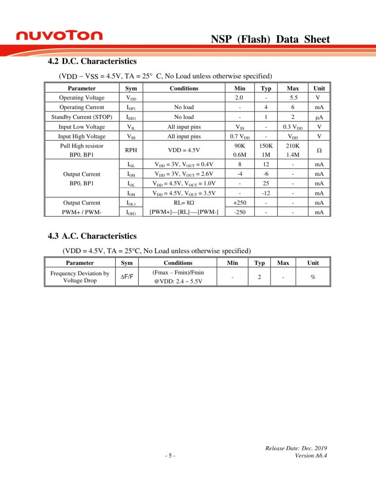 NSP171A datasheet page 5