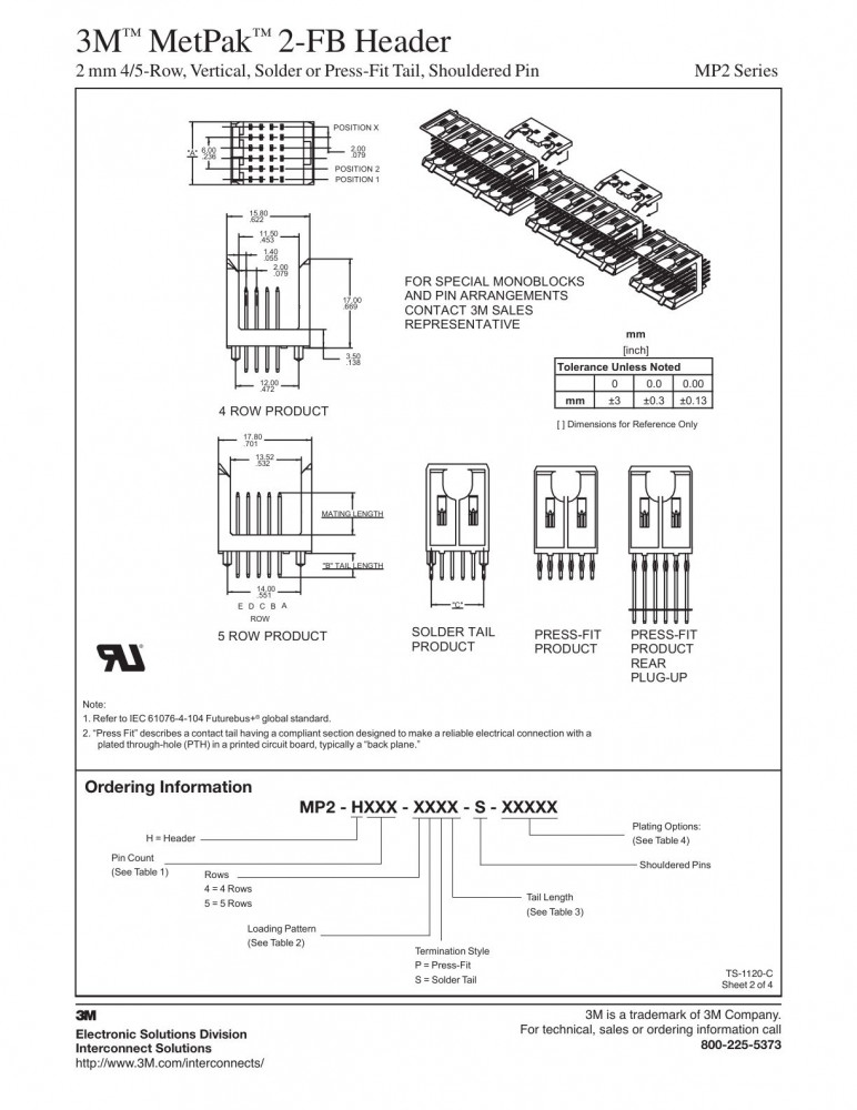 3M MP2-H096-41P5-S-KV technical document sheet 2