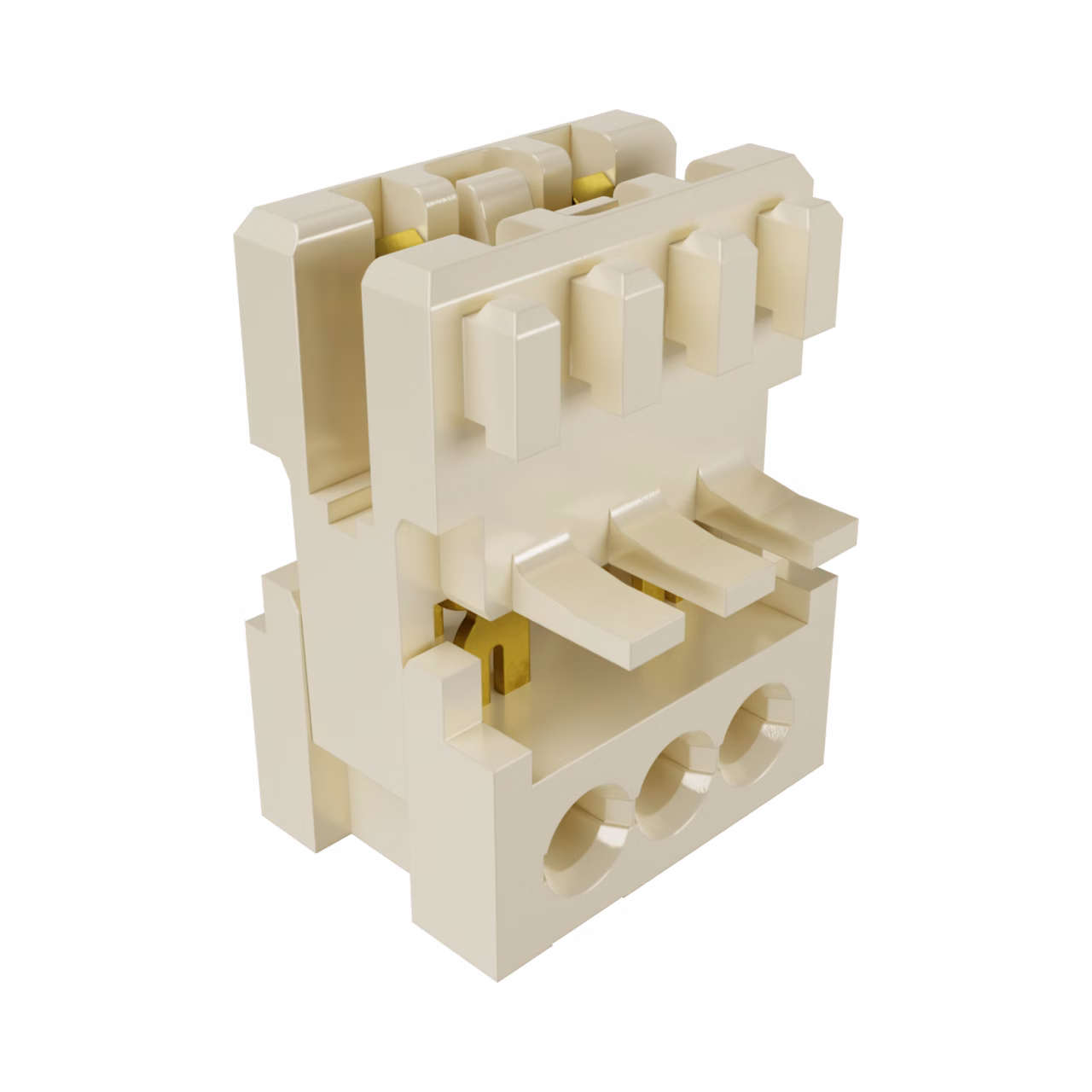 Appli-Mate RAST 2.5 Connector, 2.50mm Pitch, Female, 4 Circuits, No Position Keys Removed, Polarizing Rib Between 2/3, 1 Closed and 1 Open Endwall, Tin Plating