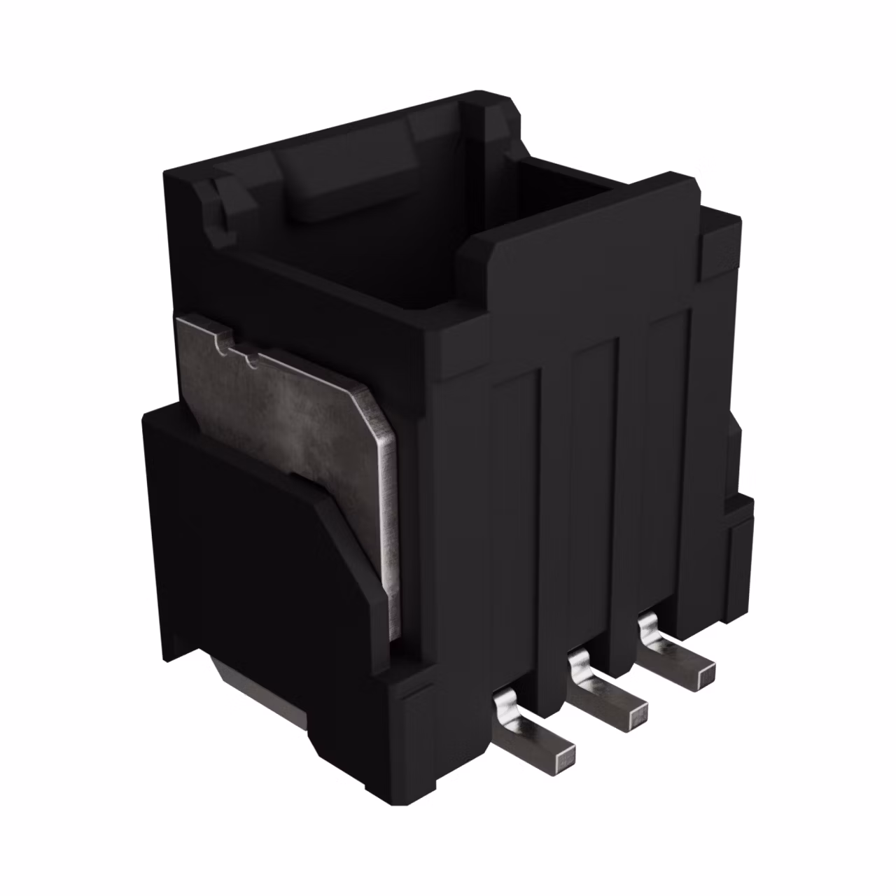 Micro-One Wire-to-Board Header, Vertical, 2.00mm Pitch, Single Row, Glow-Wire Capable, Surface Mount, 3 Circuits, Gold Plating, Black, with Potting Capability for sale