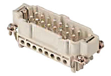 Heavy-Duty Screw Terminal Insert, Male, 10-Pole, 16A, without Wire Protection, Silver (Ag) Plated Contacts, Size 10B «57x27»