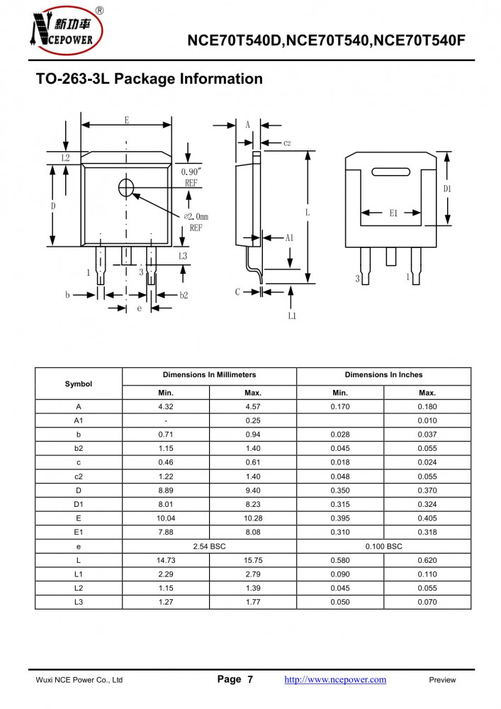 NCE70T540F datasheet page 7