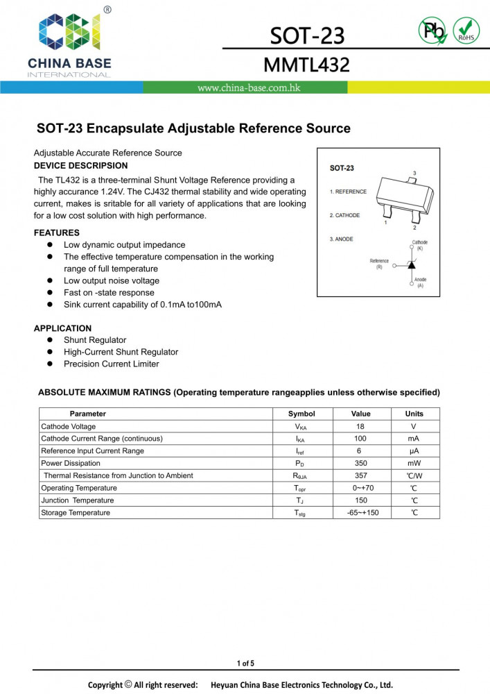 MMTL432 datasheet page 1