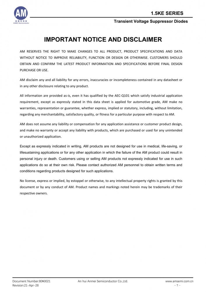 1.5KE33CA datasheet page 7