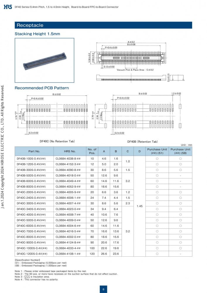 HRS DF40 datasheet page 8