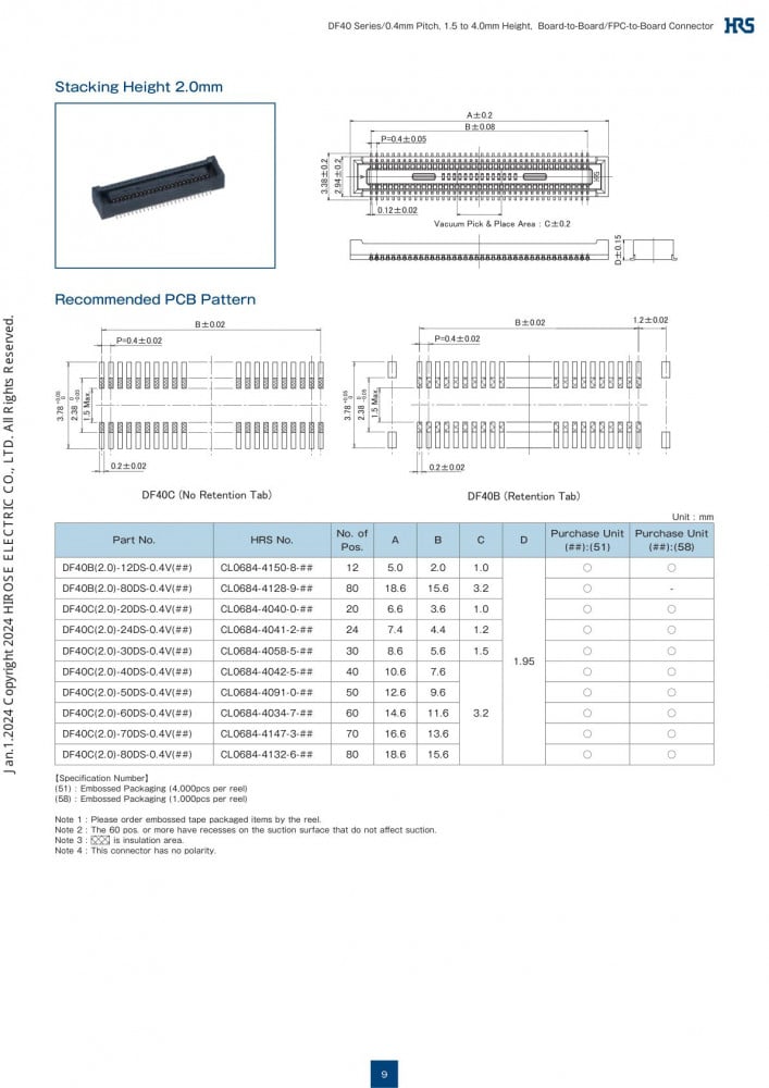 HRS DF40 datasheet page 9