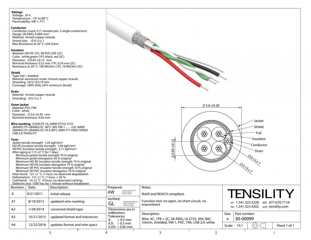 Tensility International 30-00099 product drawing