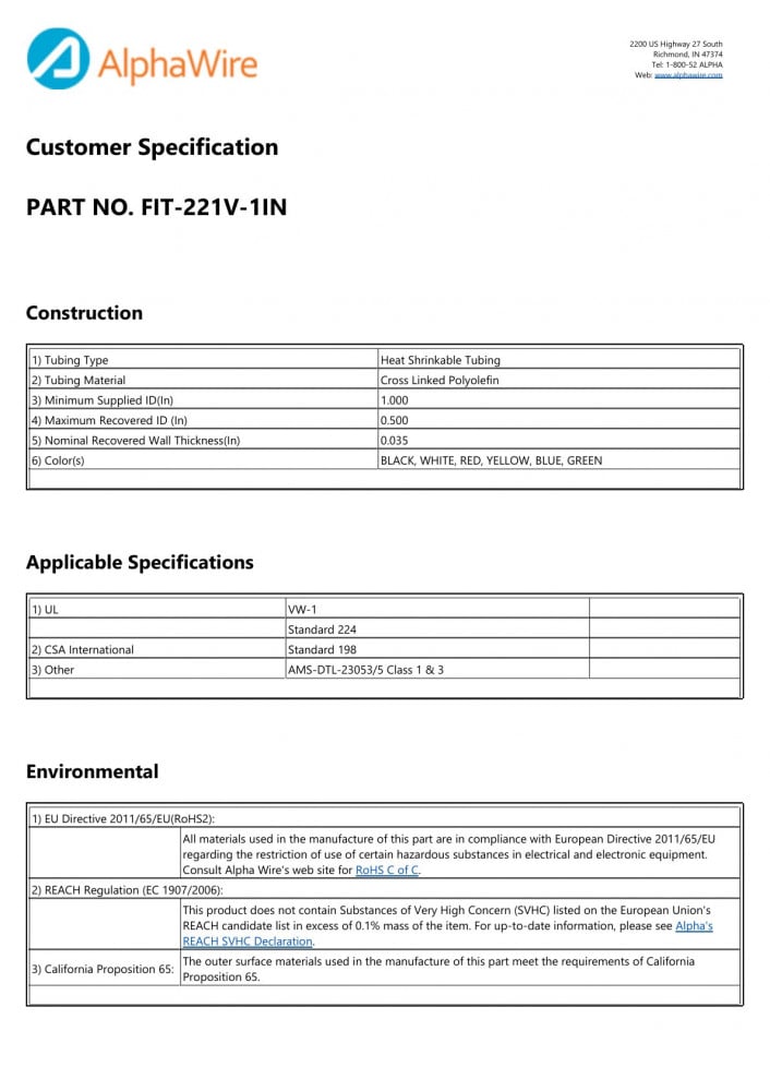 F221V1IN BL003 technical document page 1