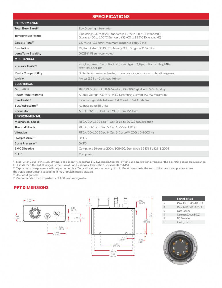 Honeywell PPT2 datasheet page 2