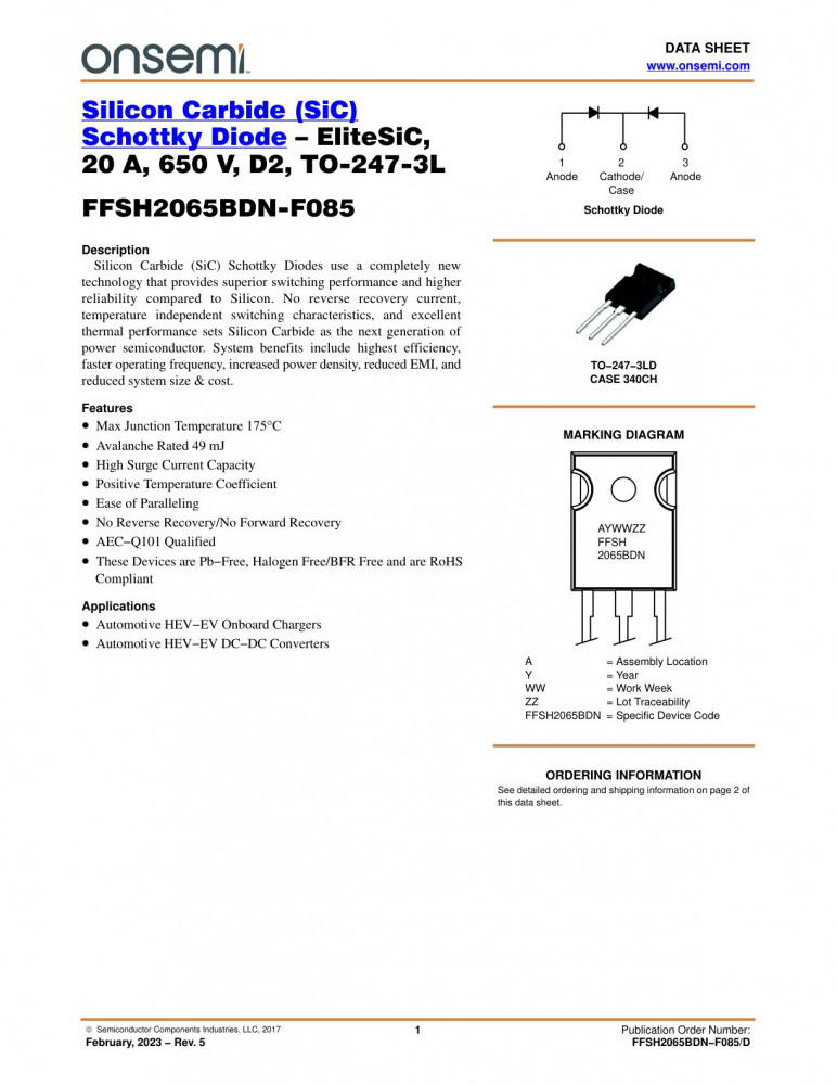 FFSH2065BDN-F085 datasheet page 1