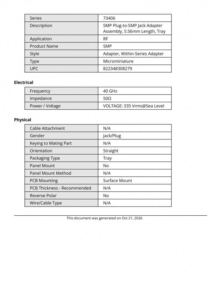 Technical document image 2 for MOLEX 734154211