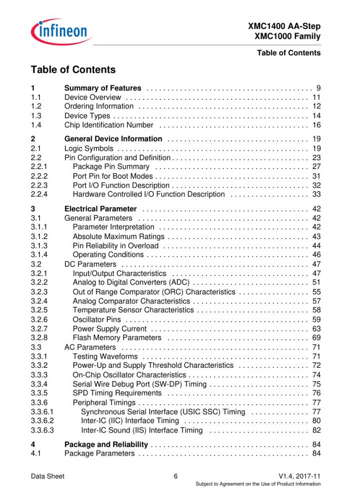 XMC1400 datasheet page 7