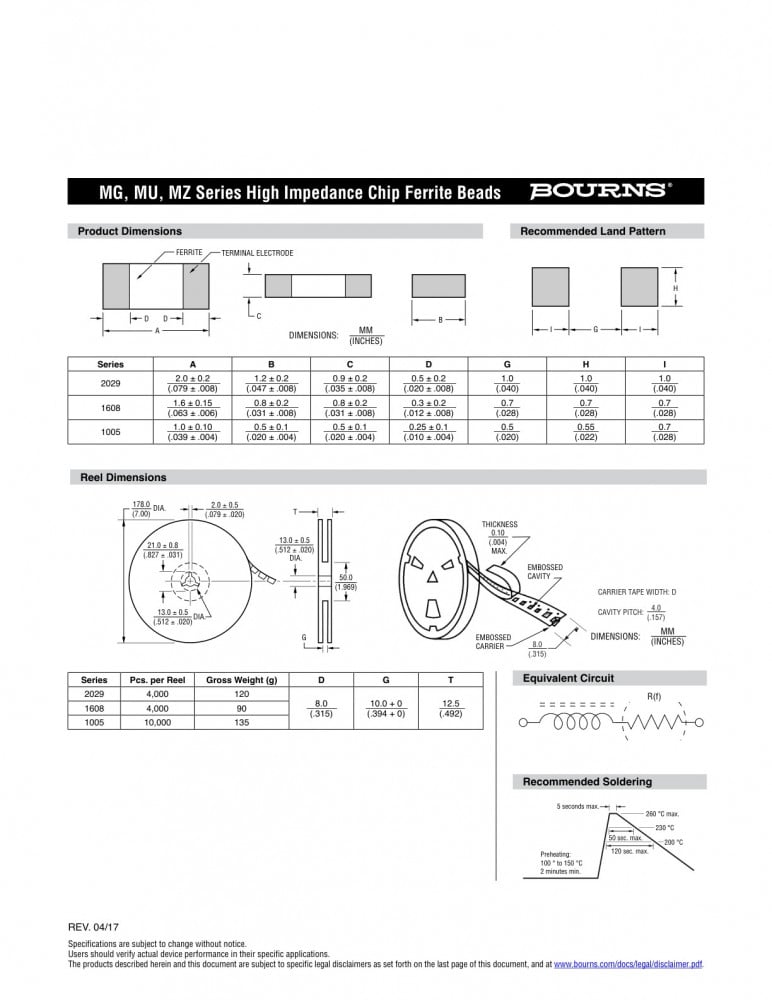 BOURNS MU2029-221Y datasheet page 6