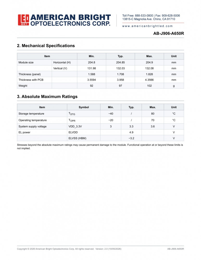 AB-J906-A650R specification page 3