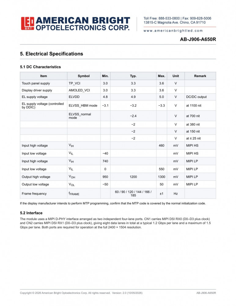 AB-J906-A650R specification page 5
