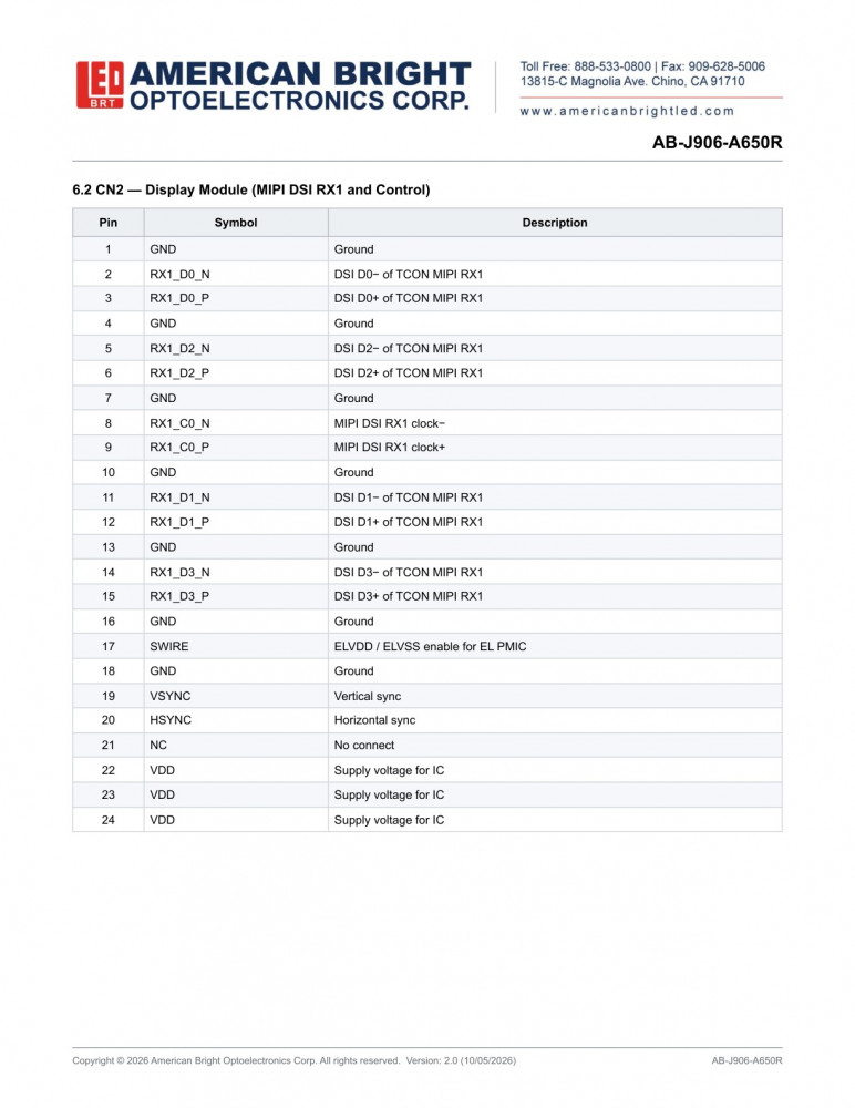 AB-J906-A650R specification page 8