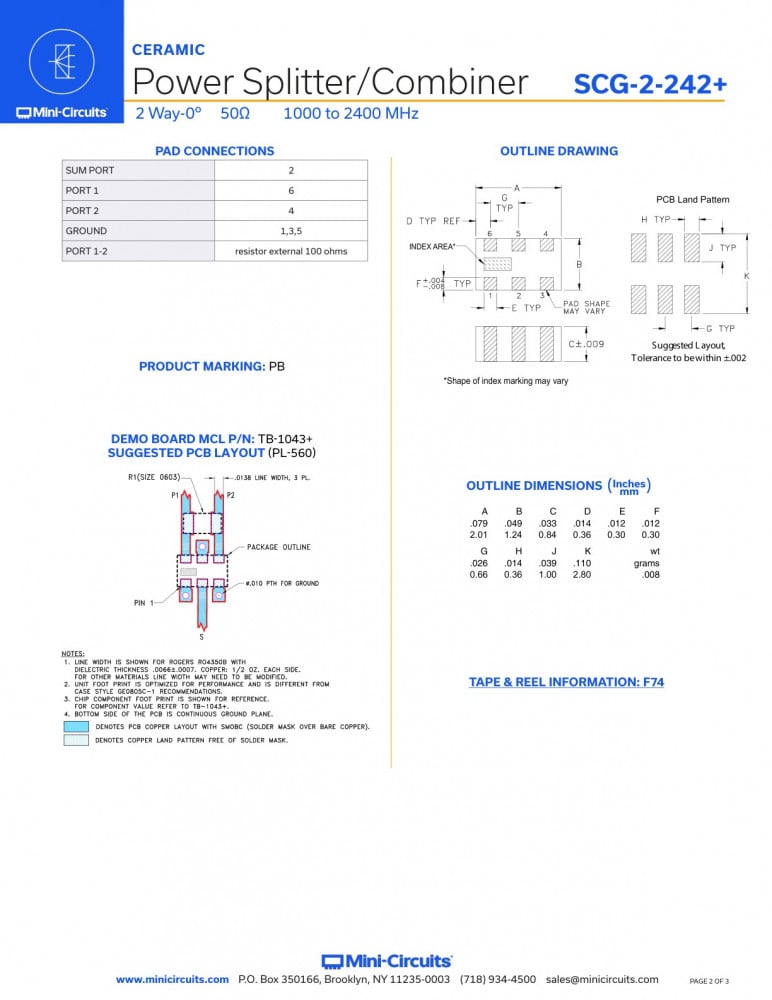 SCG-2-242+ datasheet page 2