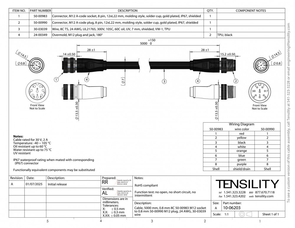 Tensility International 10-06203 product drawing
