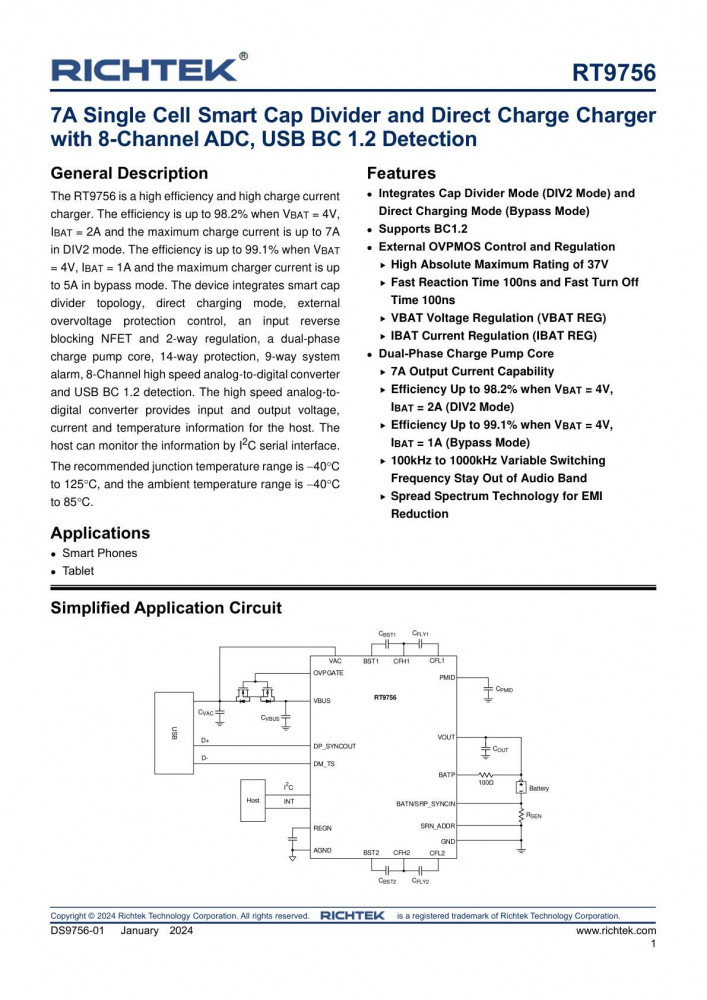 RT9756 technical document page 1