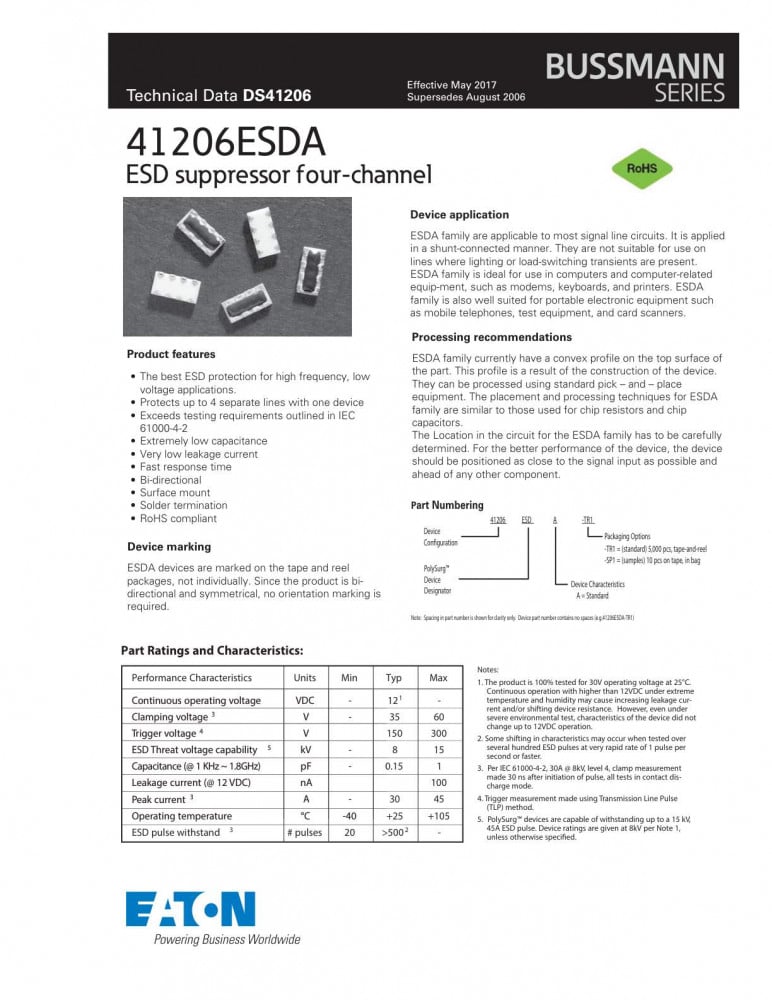 41206ESDA-TR1 datasheet page 1