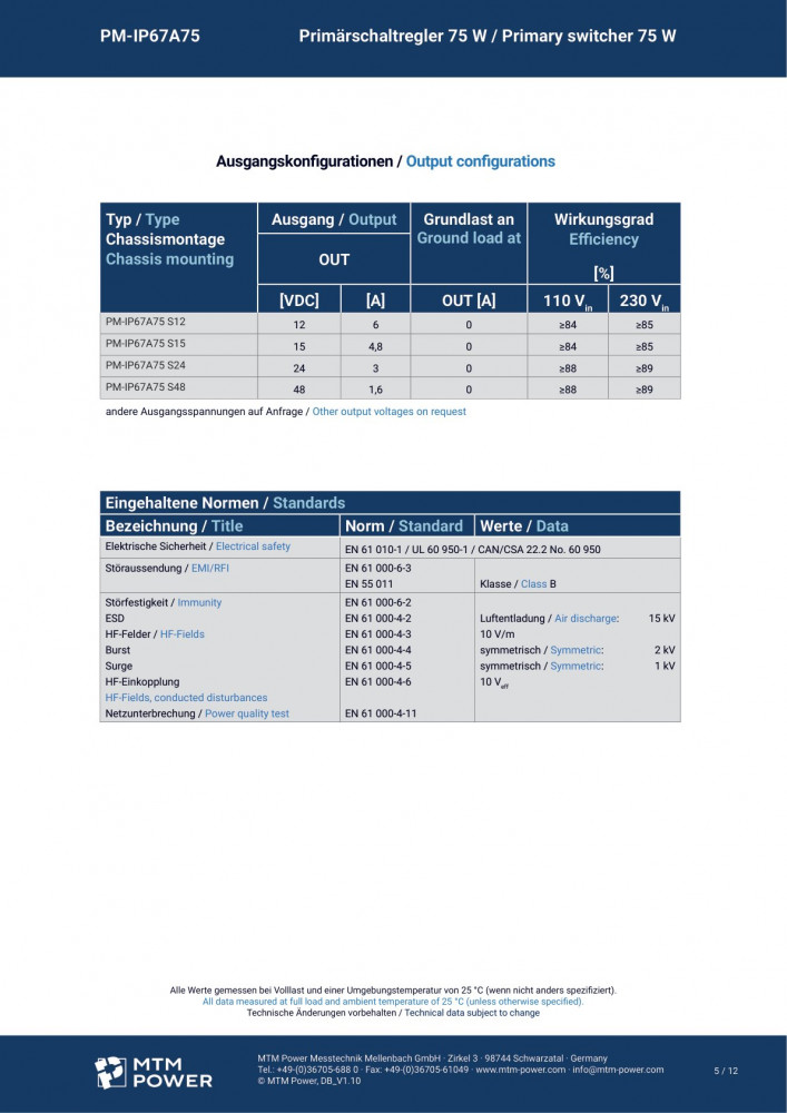 PM-IP67A75 datasheet page 5