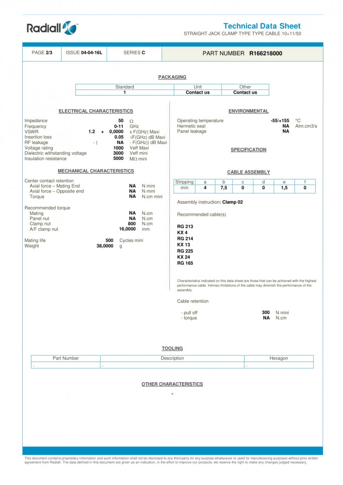 Radiall R166218000 datasheet page 2
