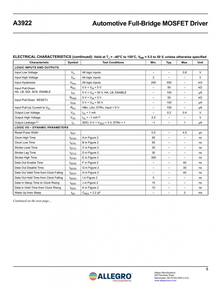 A3922 datasheet page 8