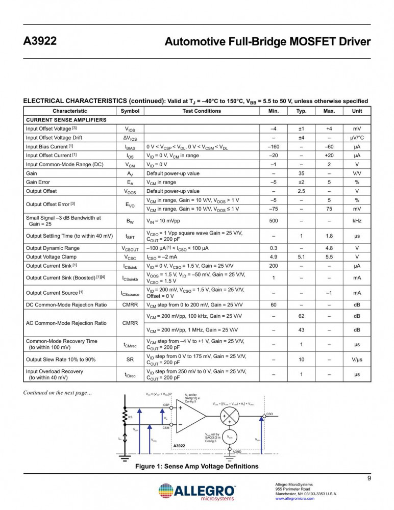A3922 datasheet page 9
