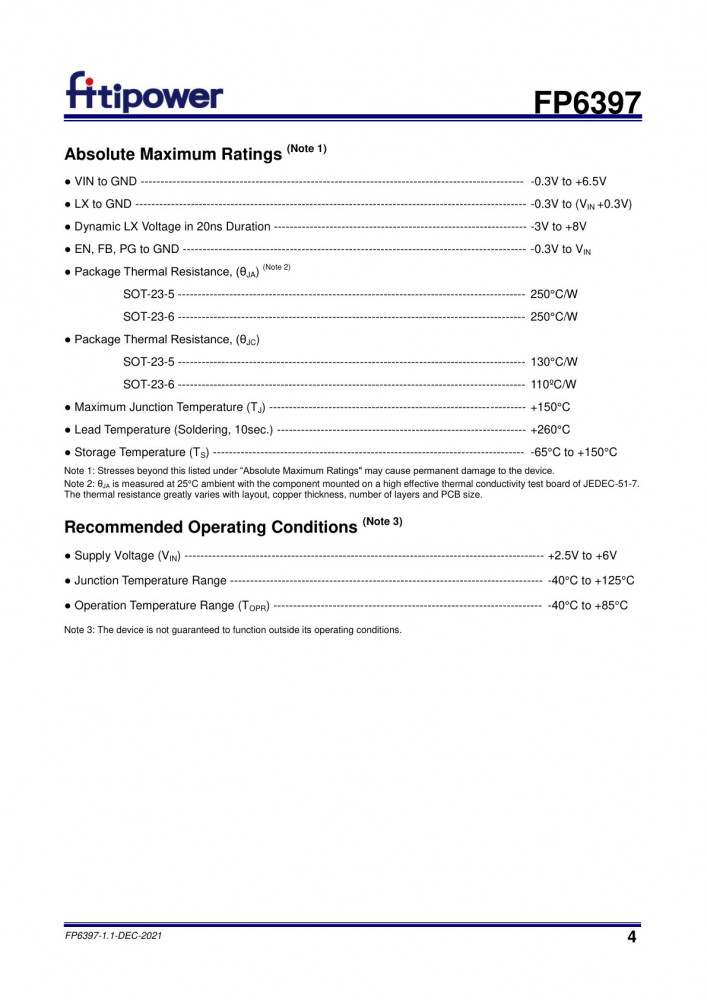FP6397S5 datasheet page 4