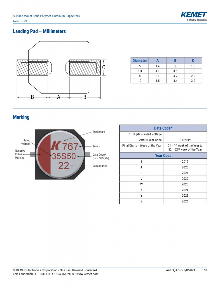 KEMET A767 datasheet page 10