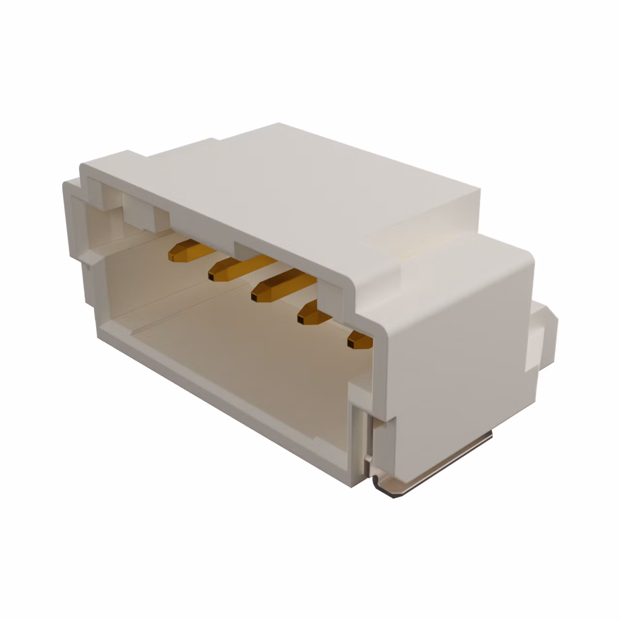 DuraClik Wire-to-Board Header, Single Row, Right-Angle, 5 Circuits, Gold  (Au) Plating, Natural for sale