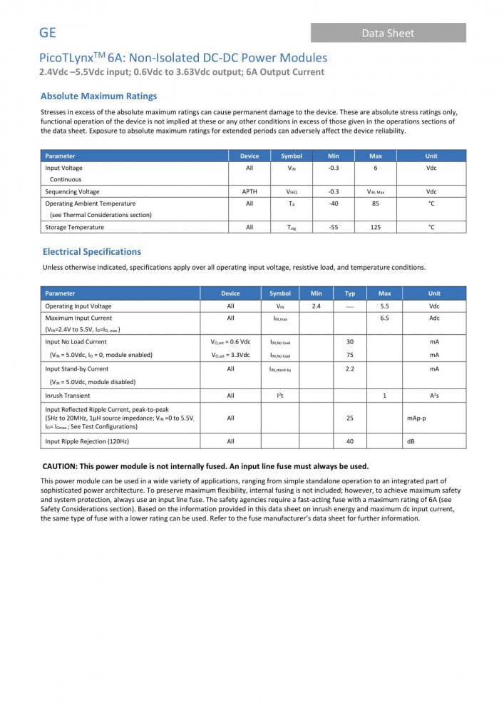 APTH006A0X4-SRZ datasheet page 2