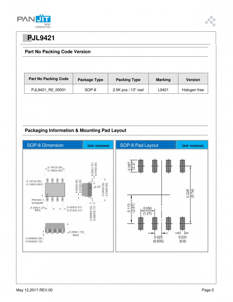 PJL9421 datasheet page 5