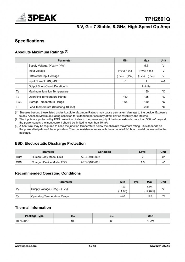 TPH2861Q datasheet page 5