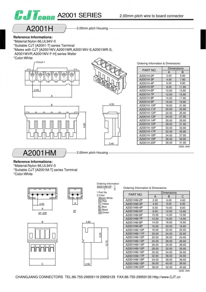 CJT A2001 series technical document page 3