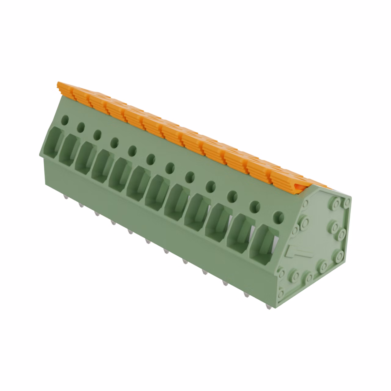 5.00mm Pitch Lever Activated Fixed Mount PCB Terminal Block, 35° Wire Entry, 12 Circuits for sale