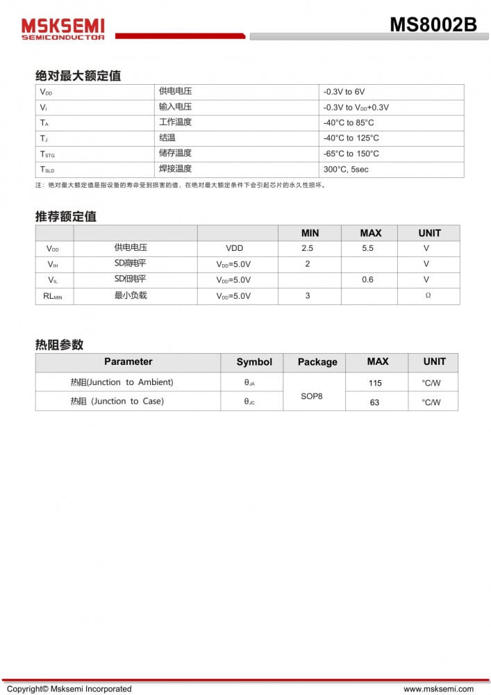 MS8002B datasheet page 4