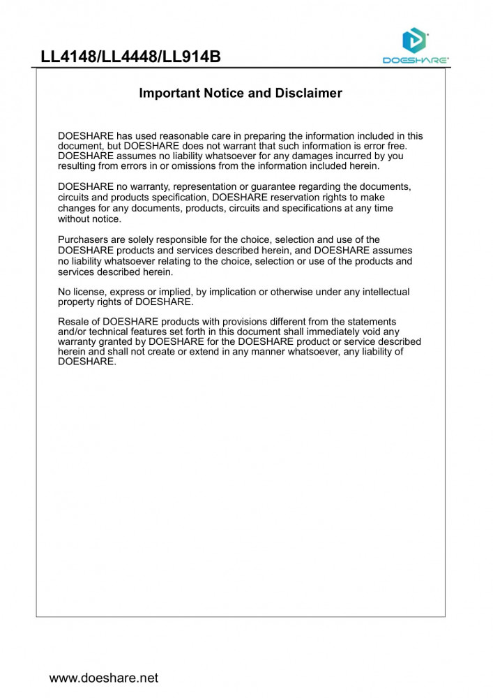 Doeshare LL4148 datasheet page 4