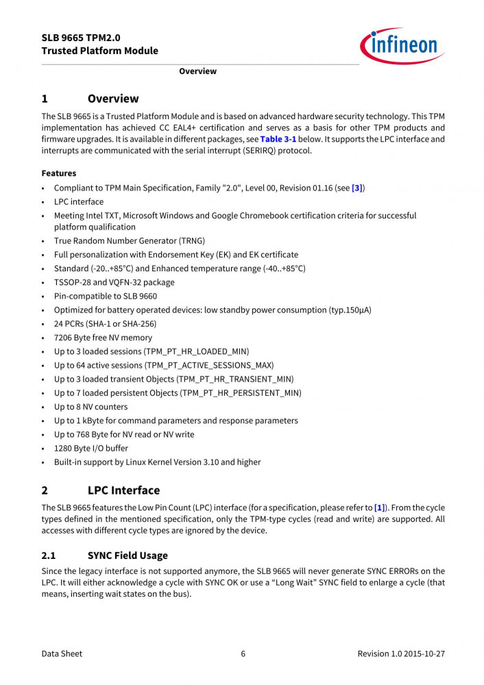SLB 9665 datasheet page 6