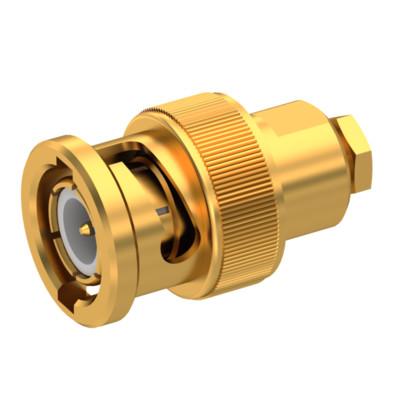 BNC / STRAIGHT PLUG MALE CLAMP TYPE FOR 2.6/50 S CABLE GOLD for sale