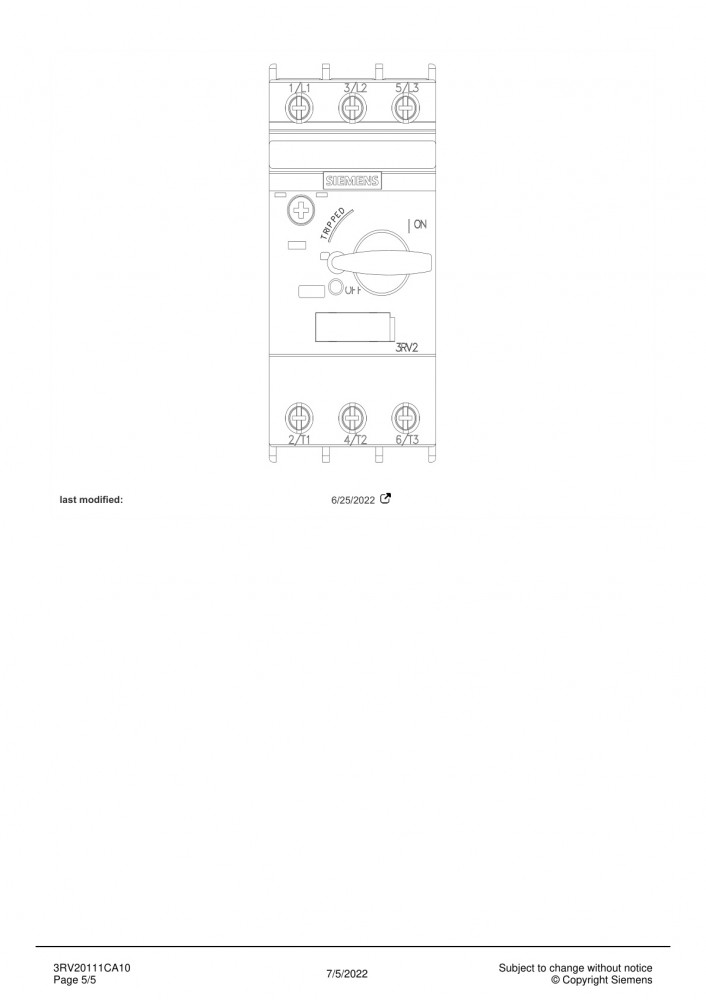 SIEMENS 3RV20111CA10 datasheet page 5