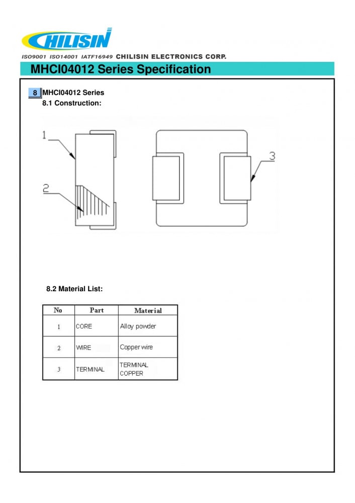 Chilisin MHCI04012 specification page 4