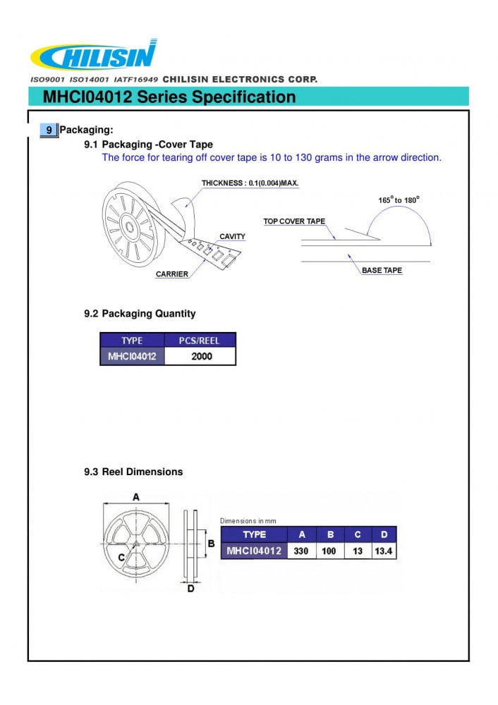 Chilisin MHCI04012 specification page 5