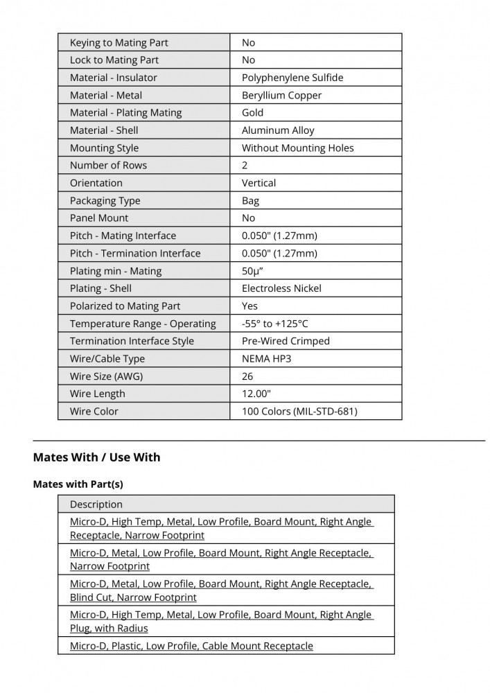 Technical document page 2 for MQ-212-009-161-00WP