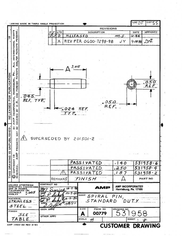 TE Connectivity 531958 drawing page