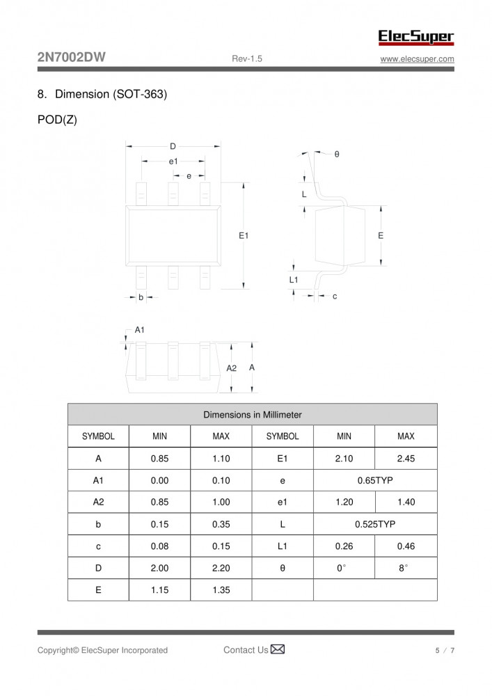2N7002DW datasheet page 5