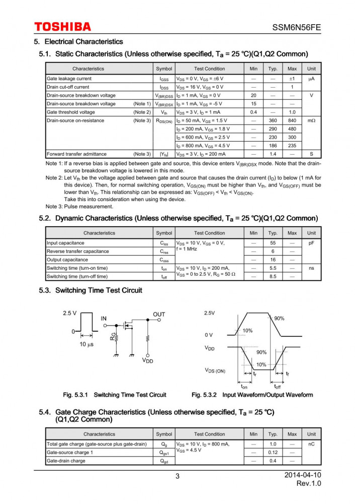 SSM6N56FE,LM datasheet page 3