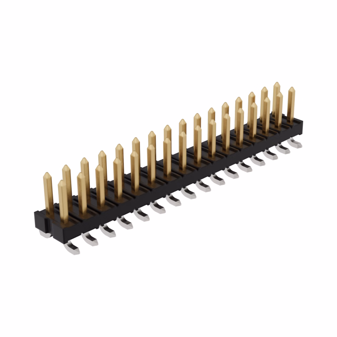 C-Grid Header, Through Hole, Dual Row Dual Body, Vertical, 20 Circuits, 2.50µm Tin (Sn) Plating, 19.34mm Stacking Height, Tray Packaging, Lead-Free